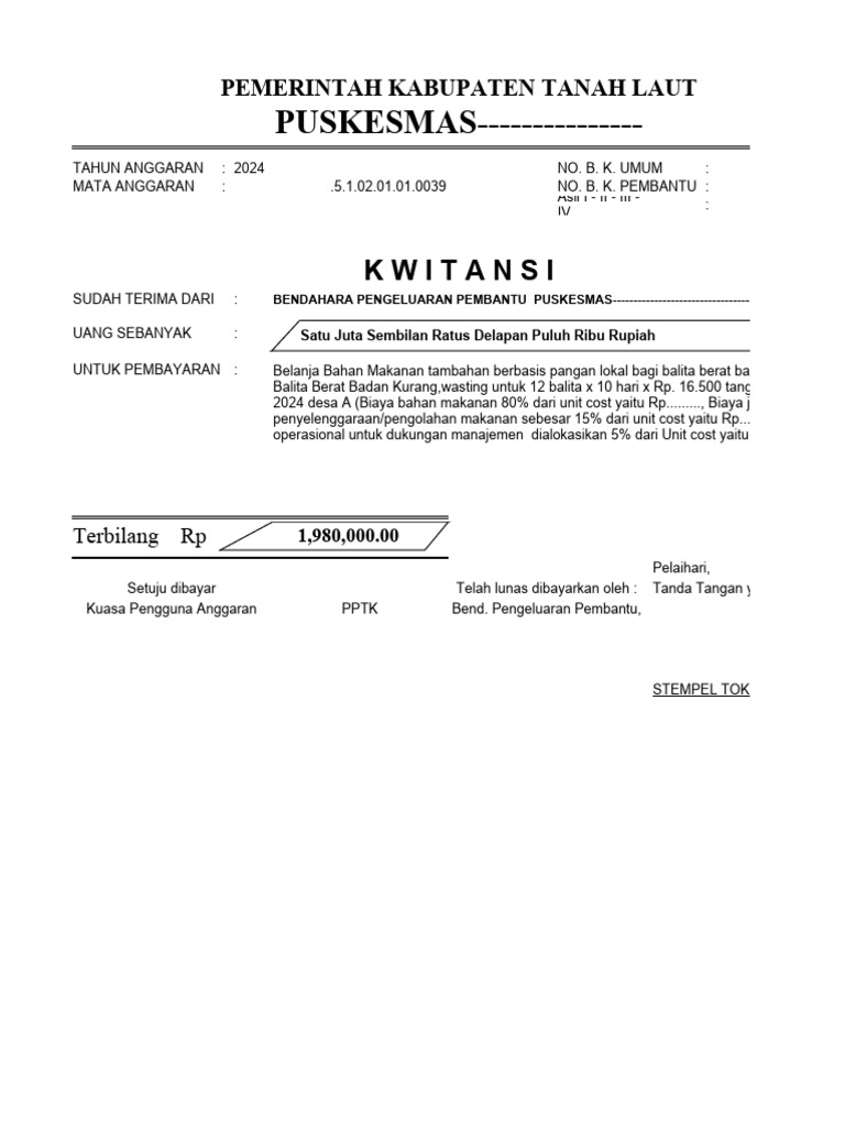 Kelengkapan SPJ PMT Lokal FIX I | PDF