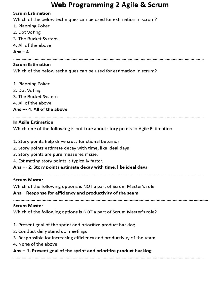 Web Programming 2 Agile & Scrum | PDF | Scrum (Software Development ...