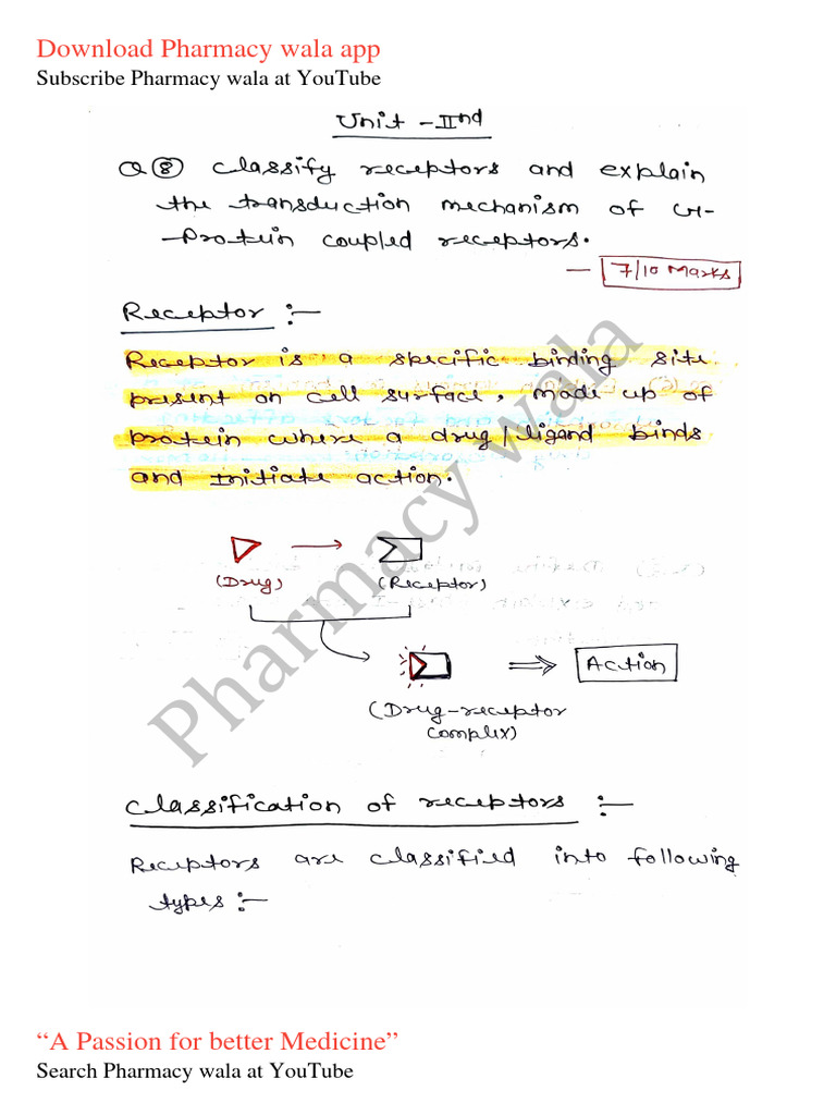 U 2 Pharmacology Important Questions 4th Sem B Pharm Shahruddin | PDF ...