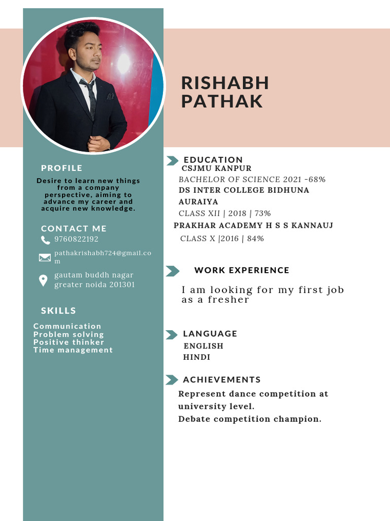 Blue Professional Modern CV Resume | PDF