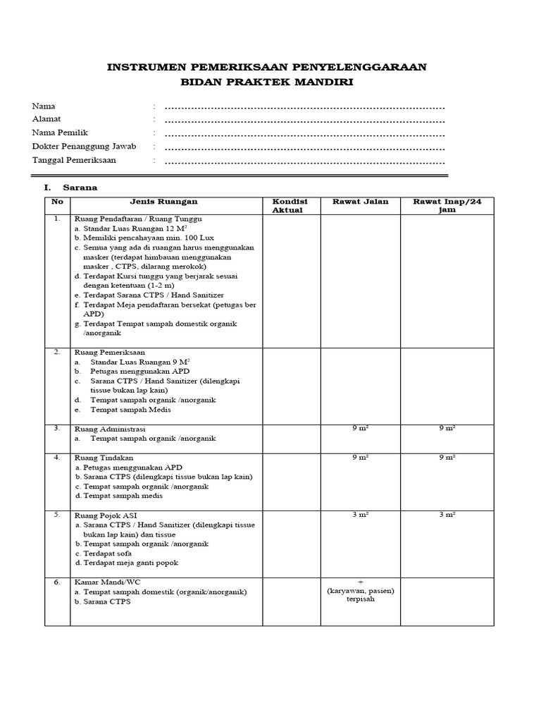 Form IKL Bidan Mandiri | PDF
