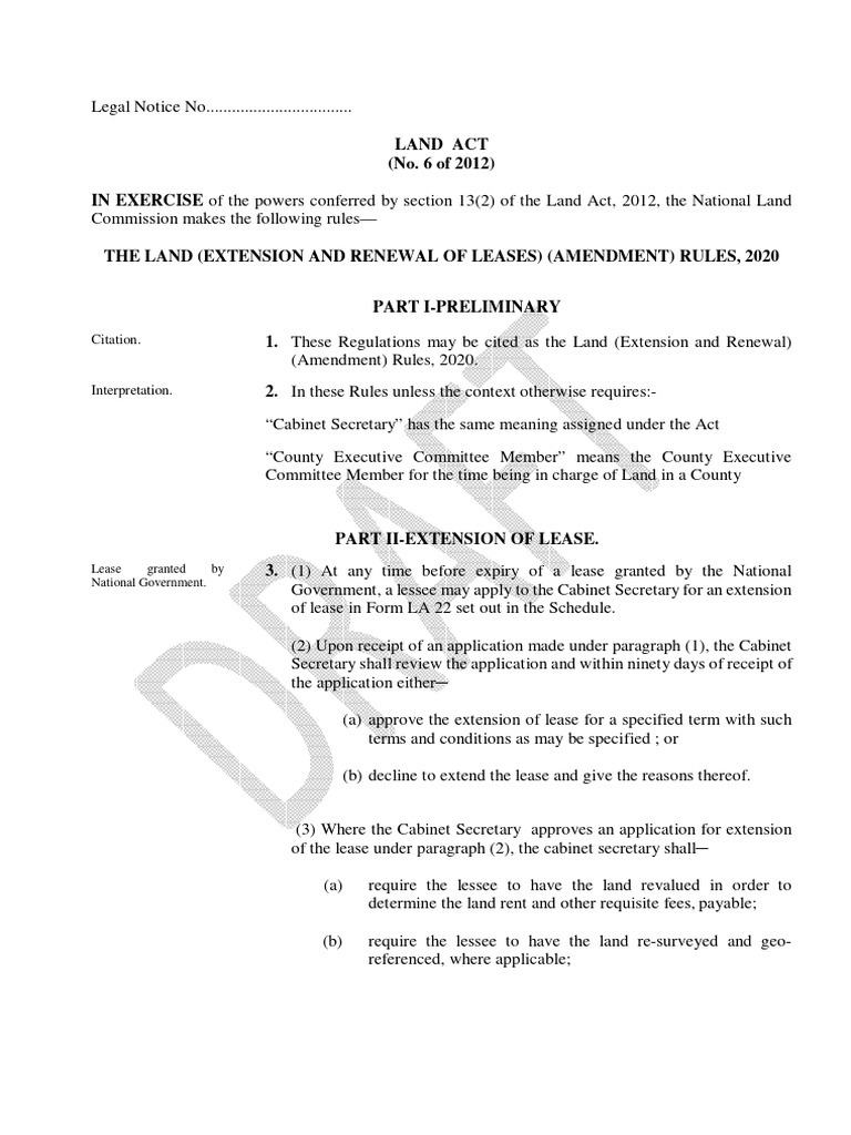 Land Lease Extension Rules 2020 | PDF | Lease | Citizenship