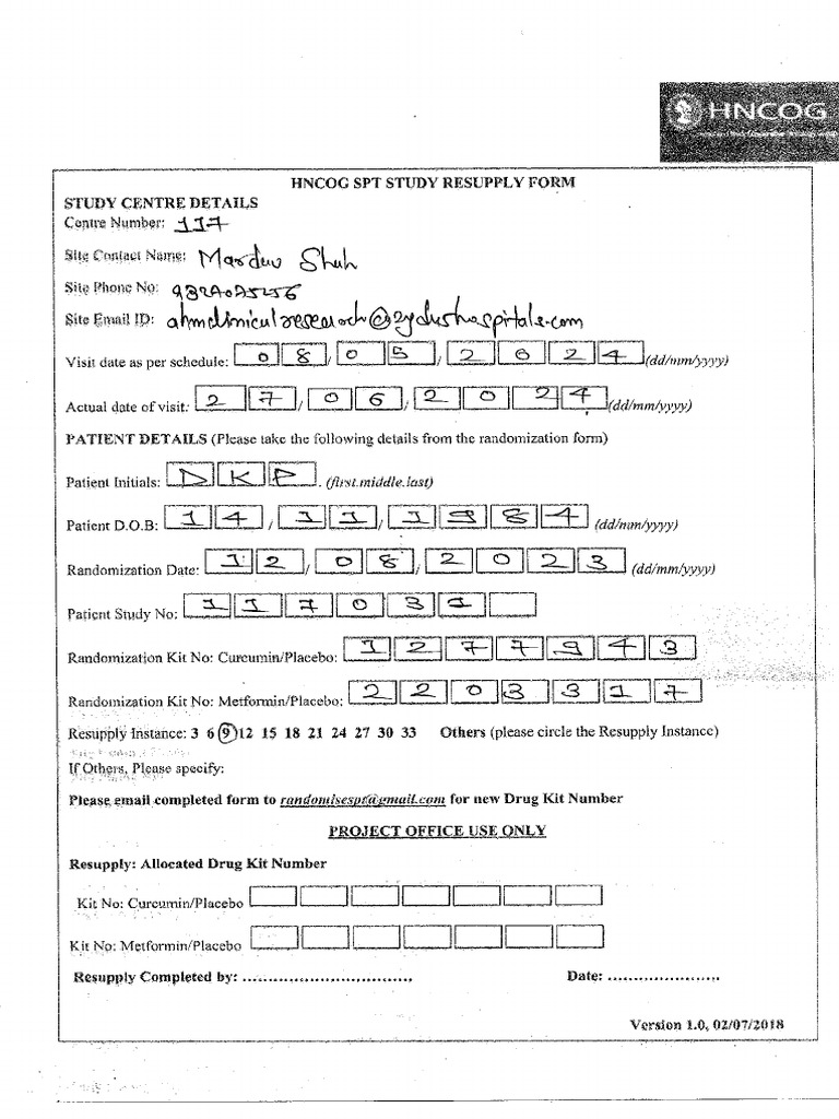 Resupply Form - 001312 | PDF
