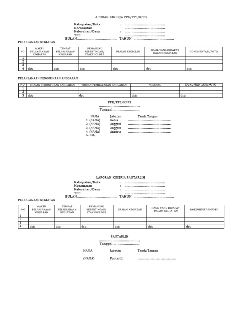 Laporan Kinerja Badan Adhoc 120-125 | PDF