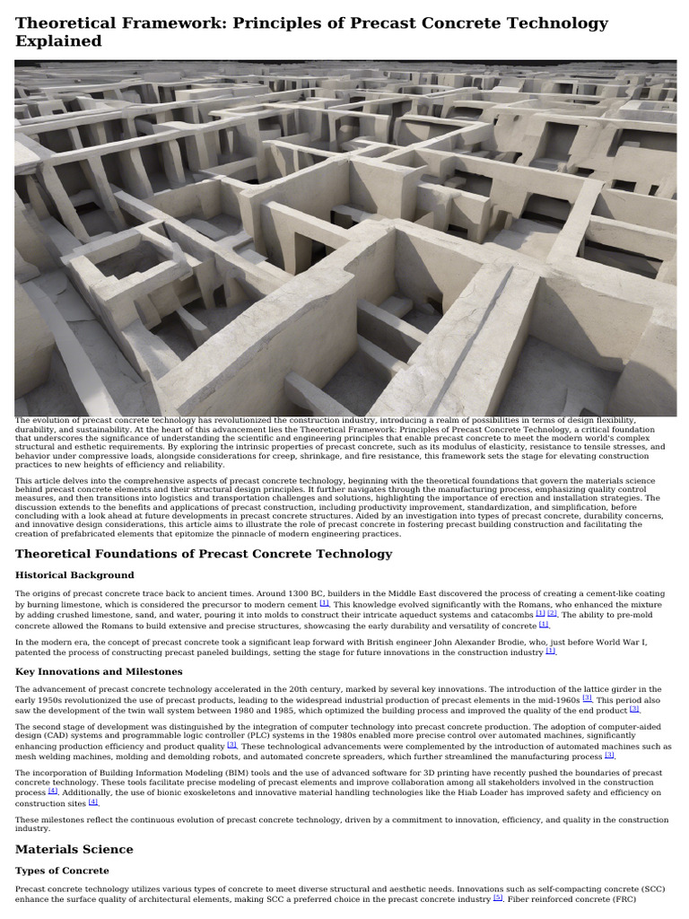 Theoretical Framework - Principles of Precast Concrete Technology Explained | PDF | Concrete ...
