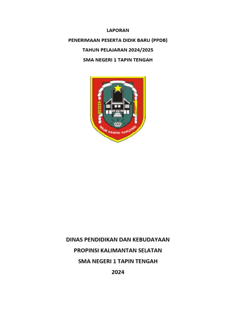 Cover Laporan PPDB 2024 | PDF