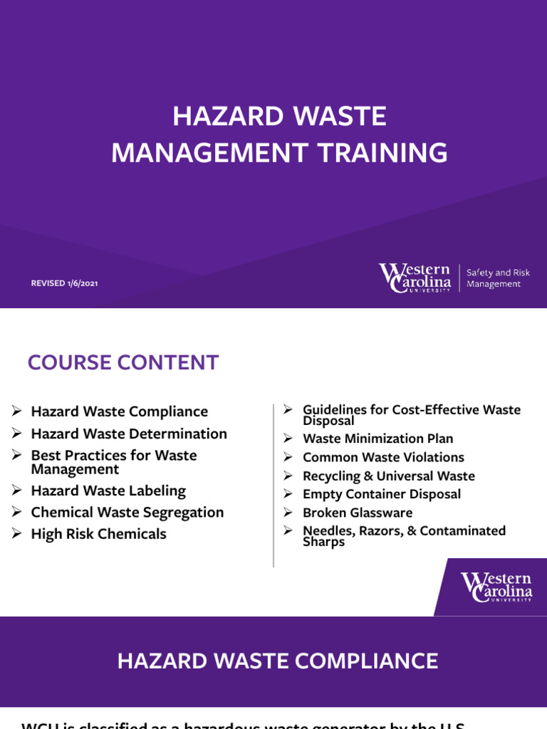 Hazard Waste Management Training | PDF | Waste | Hazardous Waste