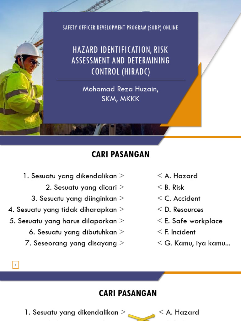 Sesi II - HIRADC JSA | PDF