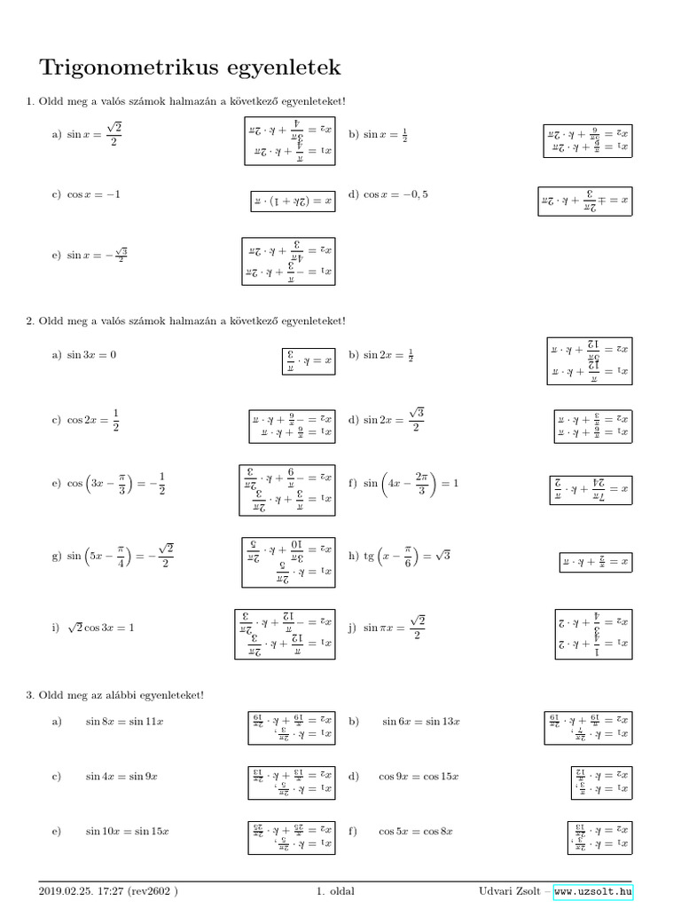 Trig Egyenlet | PDF
