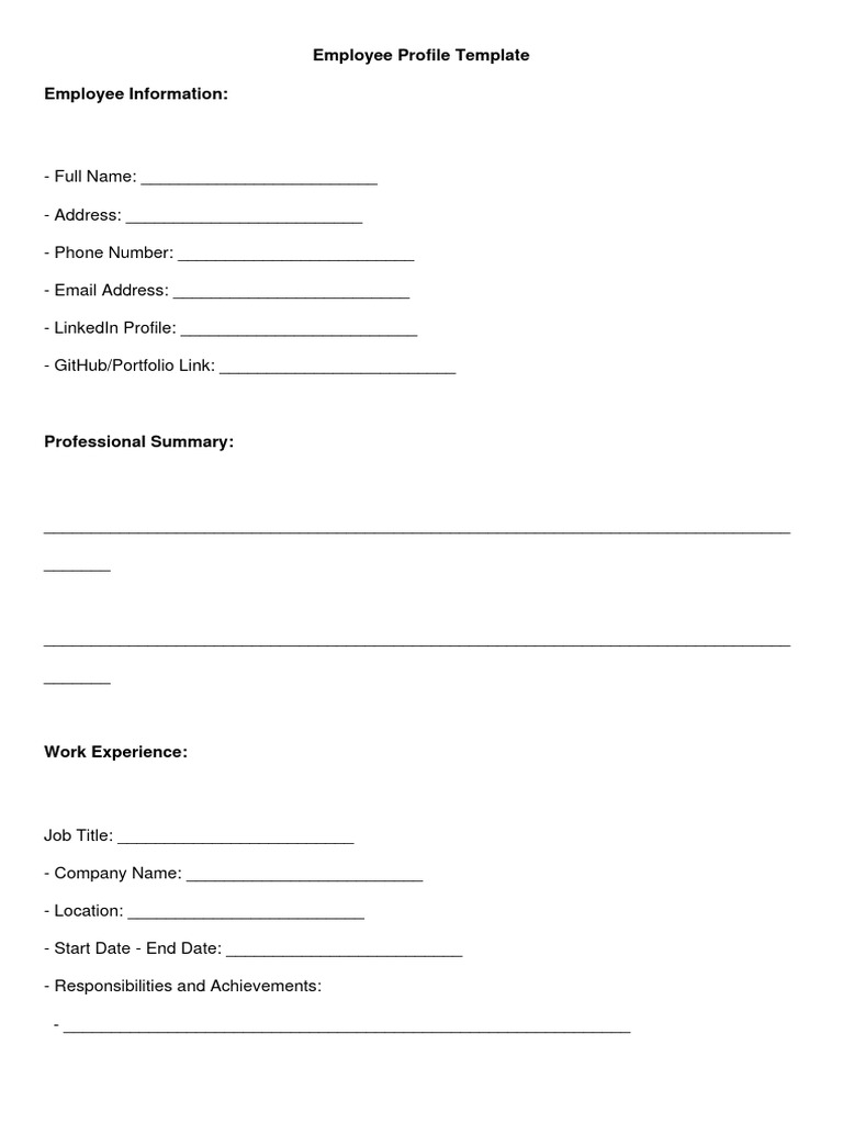 Employee Profile Template | PDF | Linked In | Cyberspace
