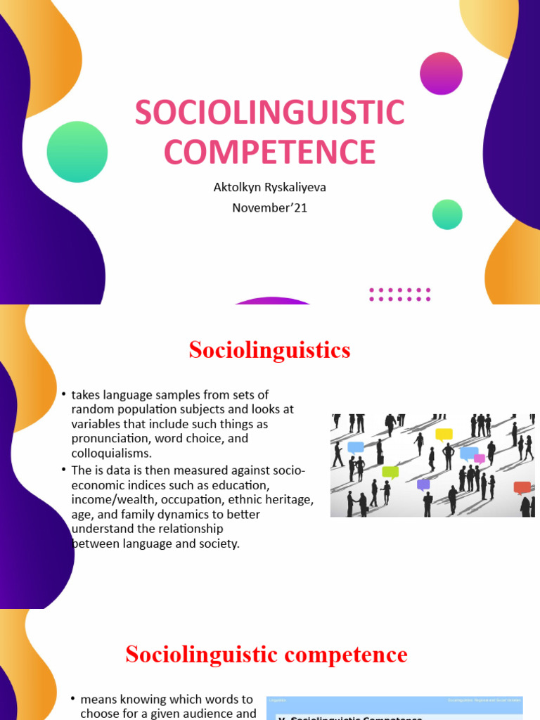 Sociolinguistic Competence | PDF | Sociolinguistics | Behavioural Sciences