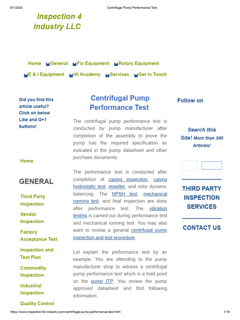Centrifugal Pump Performance Test | PDF | Pump | Mechanical Engineering