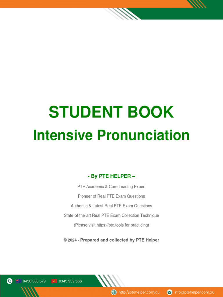 [PTE Helper] Intensive Pronunciation - Student Book | PDF | Stress ...