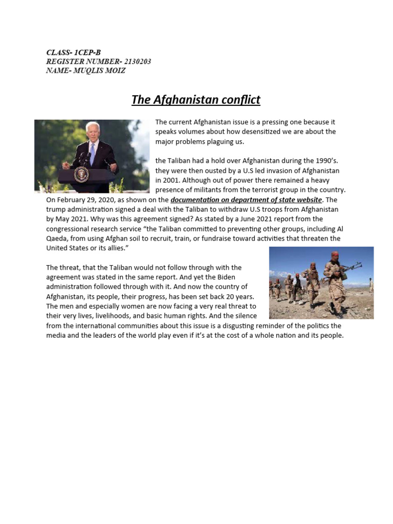 The Afghanistan Conflict | PDF | Politics | Social Science
