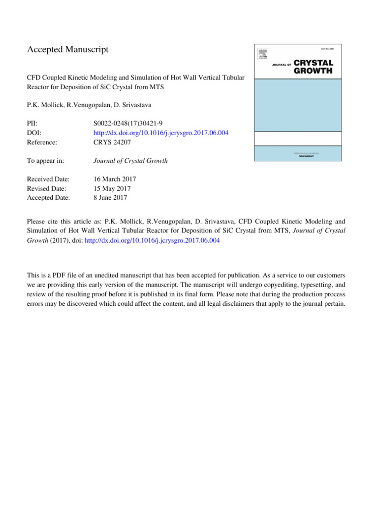 CFD Coupled Kinetic Modeling and Simulation of Hot Wall Vertical ...