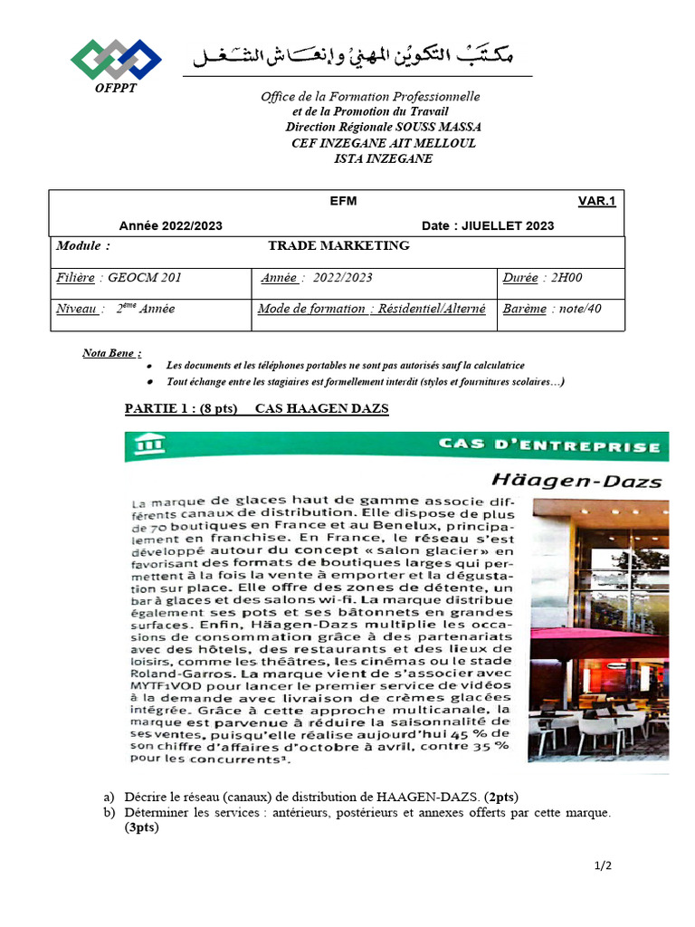 Efm Trade Marketing V1 | PDF | Commercialisation | Économie