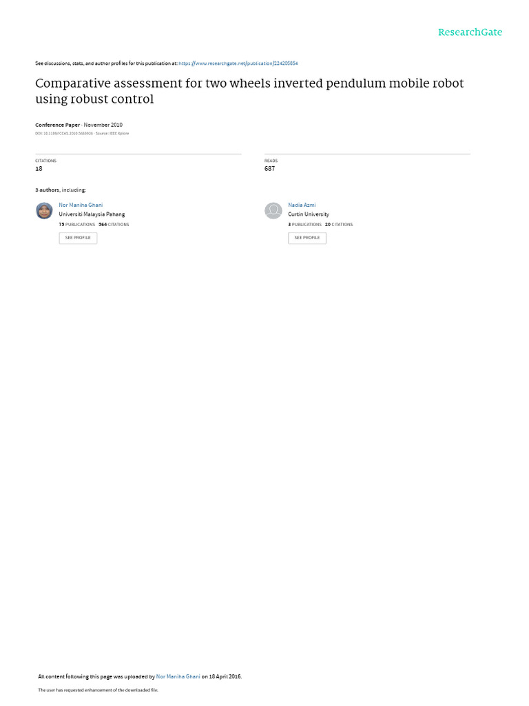 Comparative Asses TWIP 2010 | PDF | Control Theory | Nonlinear System