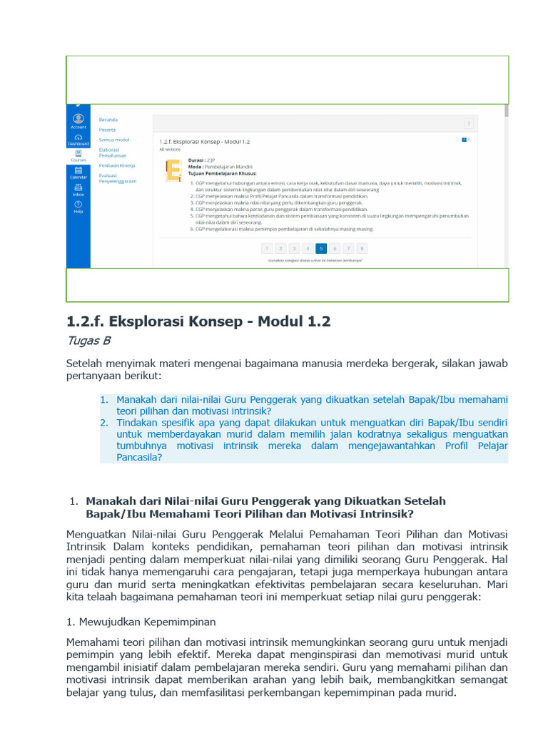 1.2.f. Eksplorasi Konsep - Modul 1.2 - TUGAS B - AJAT SUDRAJAT | PDF | Karier & Perkembangan