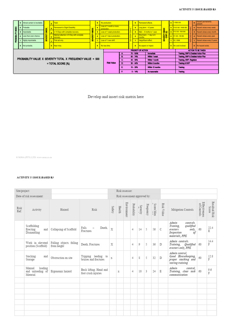 Activity 5a - Issue-Based Ra | PDF | Risk | Hazards