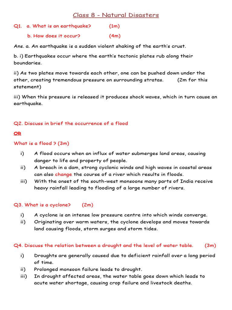 Natural Disasters - Notebook Assignment | PDF | Science & Mathematics
