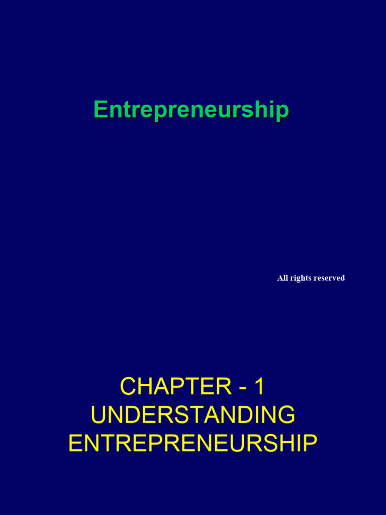 Understanding Entrepreneurship Essentials | PDF | Entrepreneurship ...