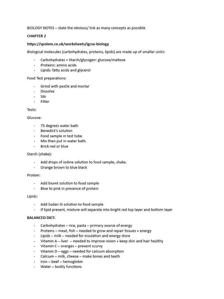 BIOLOGY NOTES | Download Free PDF | Human Digestive System | Digestion