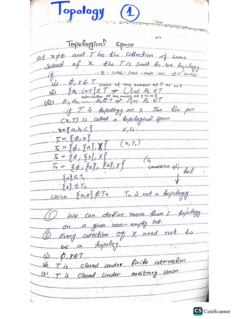 Topology 1 Notes | PDF