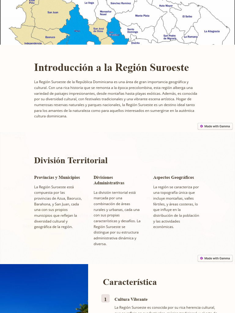 Introduccion A La Region Suroeste | PDF | Agricultura | Turismo