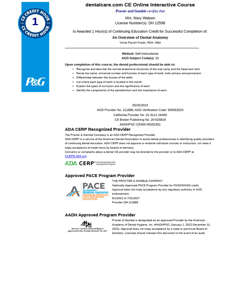 Ce 500 | PDF | Dentistry | Dental Anatomy