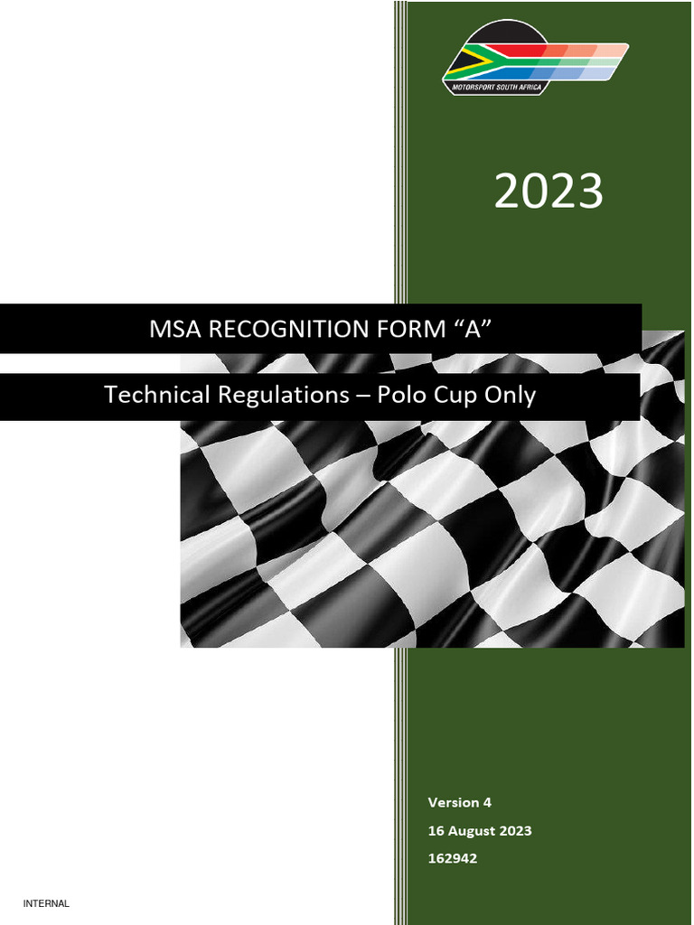 2023 MSA National Polo Cup Technical Regulations 162942 V4 16.08.2023 | PDF | Fuel Injection | Brake