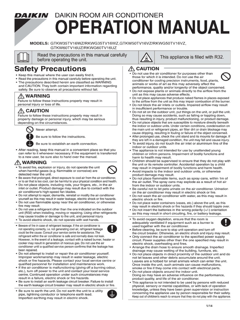 Daikin AC Manual | PDF