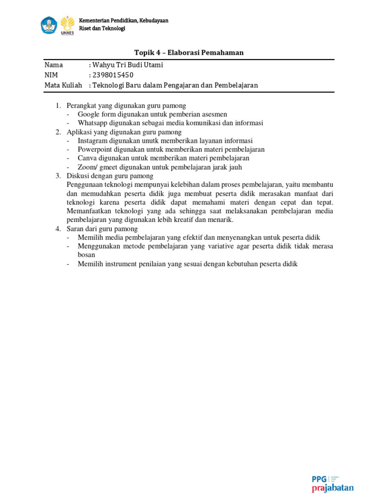 Topik 4 - Elaborasi Pemahaman - Wahyu Tri Utami | PDF