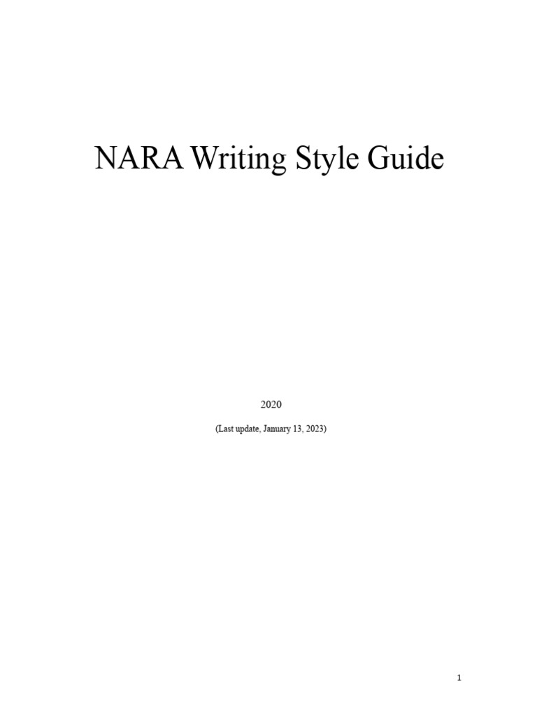 Nara Writing Style Guide 2023 | PDF | Presidents Of The United States ...