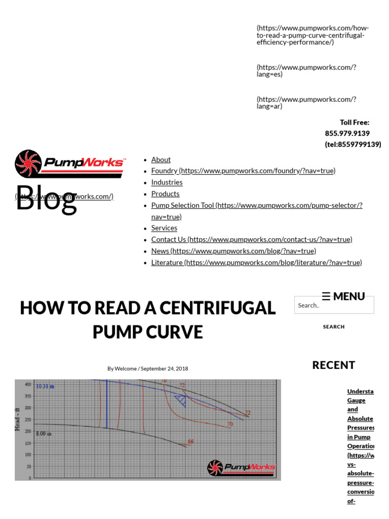 How To Read A Pump Curve For Centrifugal Pumps - PumpWorks | PDF | Pump | Hydraulics