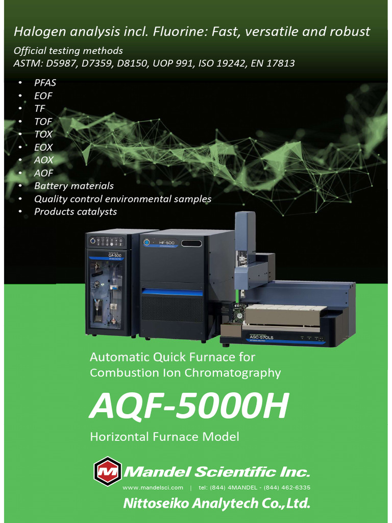 Nittoseiko AQF-5000H USA | PDF | Chromatography | Combustion