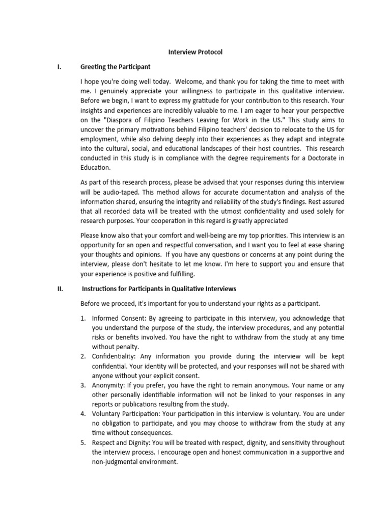 Interview-Script | PDF | Consent | Teachers