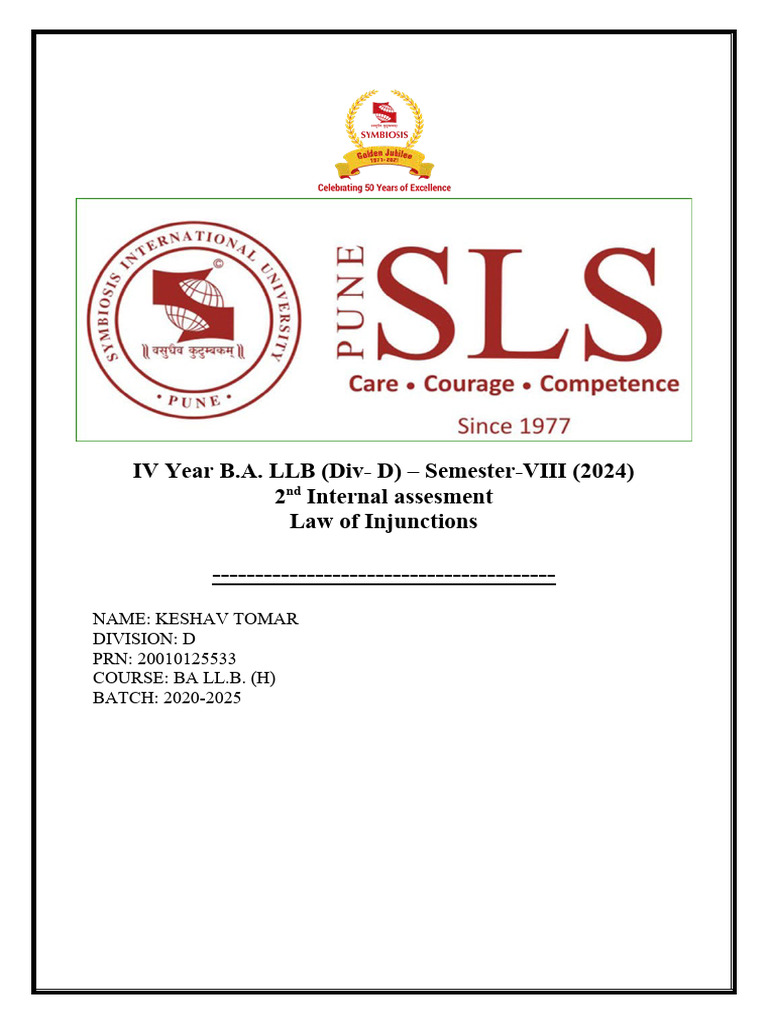 2nd Internal Law of Injunction | PDF | Injunction | Equity (Law)
