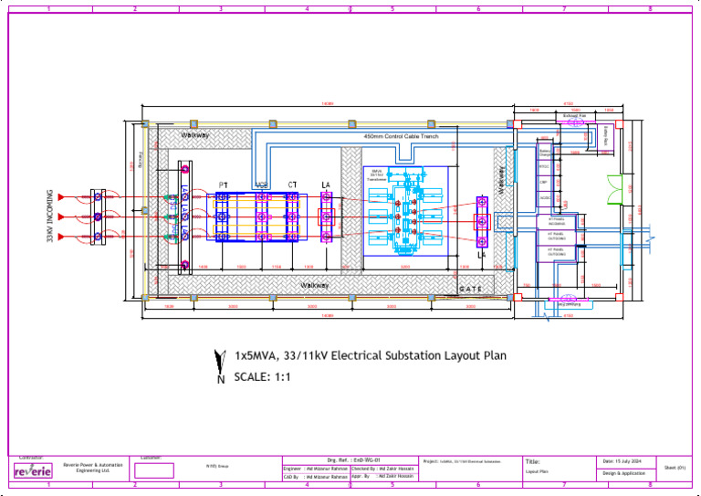 5MVA Electrical Substation Layout Plan-Sheet | PDF | Electric Power ...