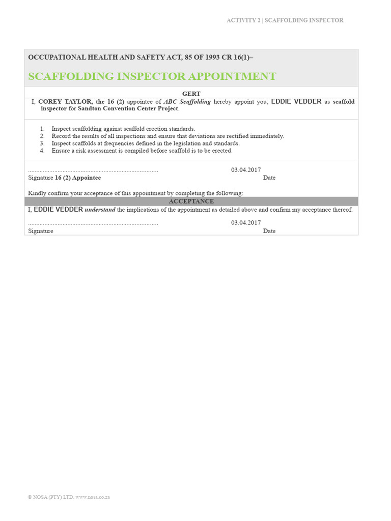 Scaffolding Inspector Eddie Vedder Pdf Safety