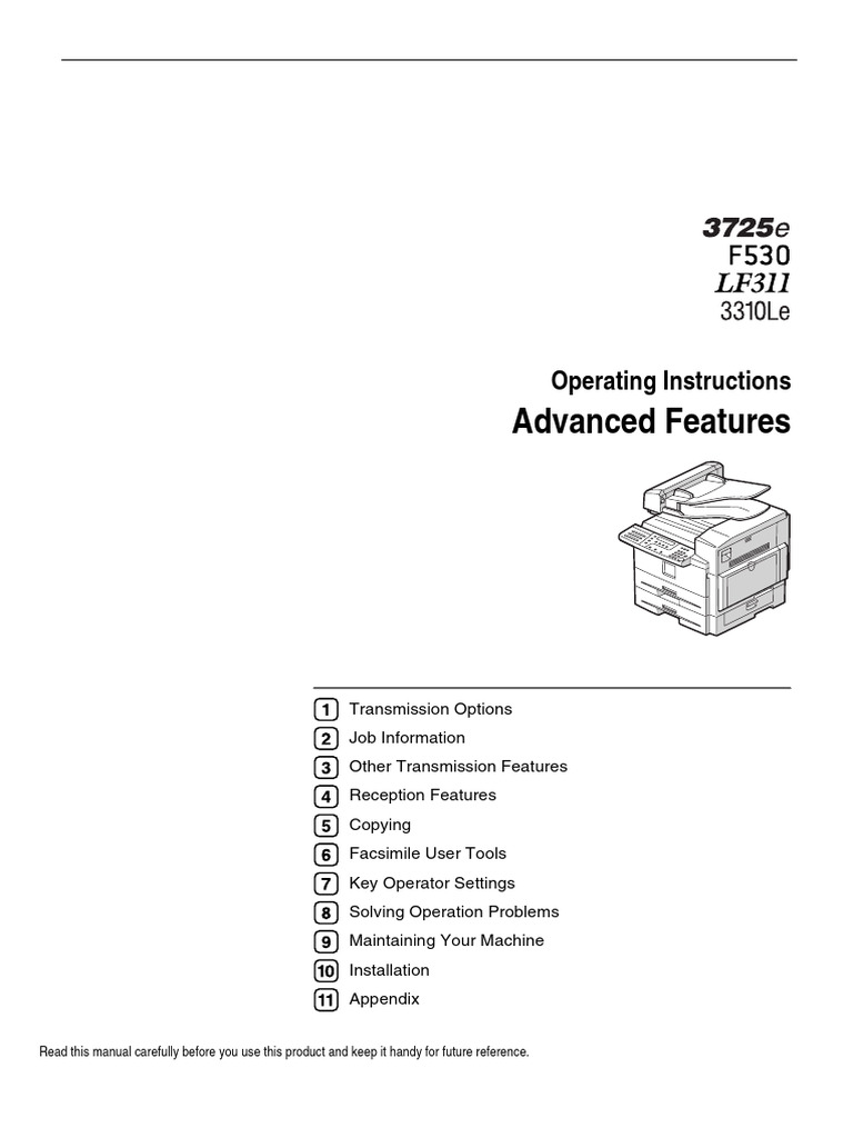 Advanced Features: Operating Instructions | PDF | Fax | Computing