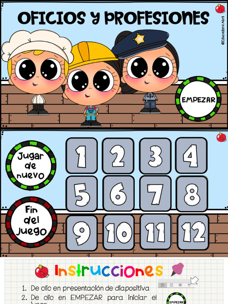 Juego Memorama Oficios y Profesiones | PDF