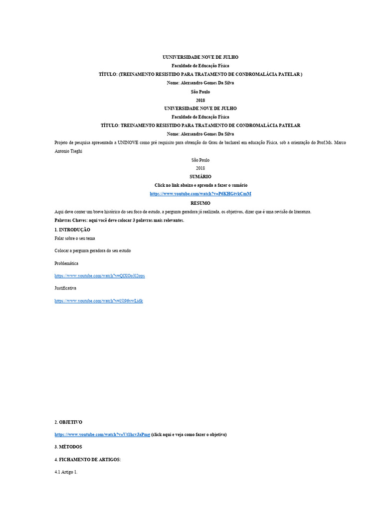 Treinamento Resistido e Condromalácia | PDF