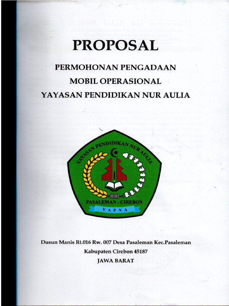 Proposal Yayasan Pendidikan Nur Aulia | PDF