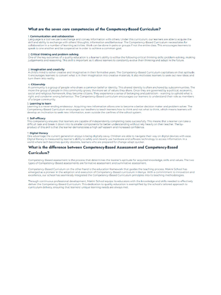 Core Compentencies | PDF