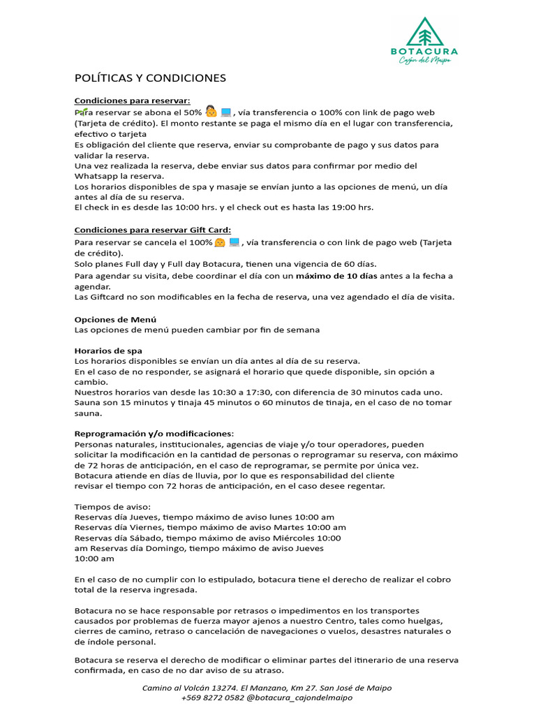 Politicas Y Condiciones 2024 2 Pdf Cocina Comidas Y Vino