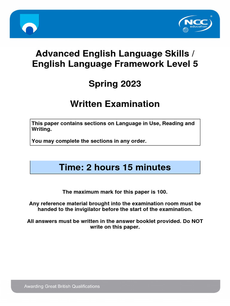 AELS Written Exam Spring 2023 QP (2089) | PDF | Chocolate | Cocoa Bean