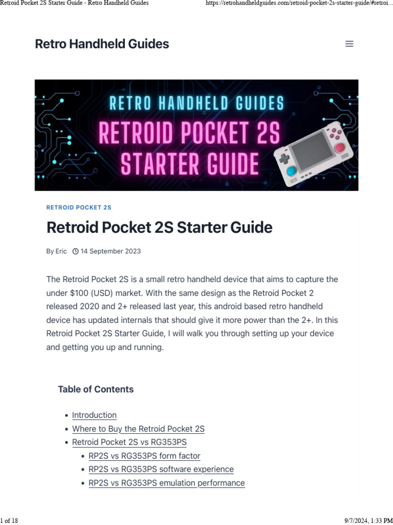 Retroid Pocket 2S Starter Guide - Retro Handheld Guides | PDF | Play Station | Android ...