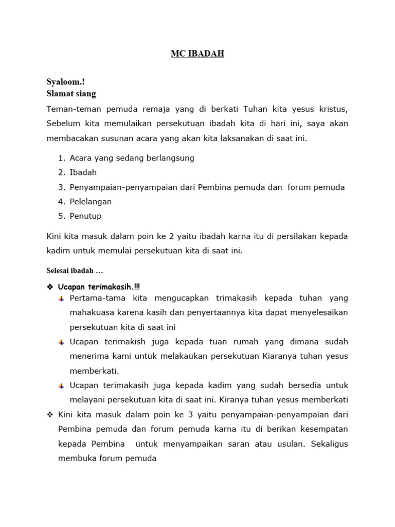 MC Ibadah | PDF