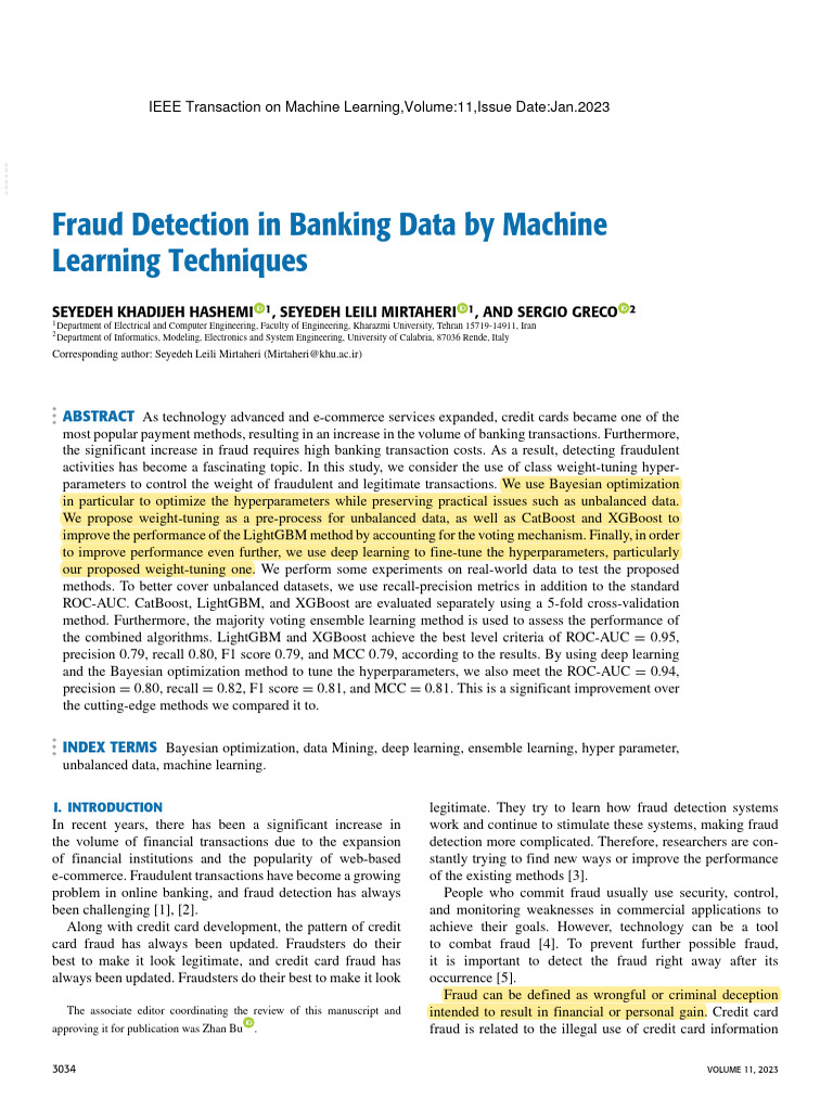 Fraud Detection in Banking Data by Machine Learning Techniques | PDF | Receiver Operating ...
