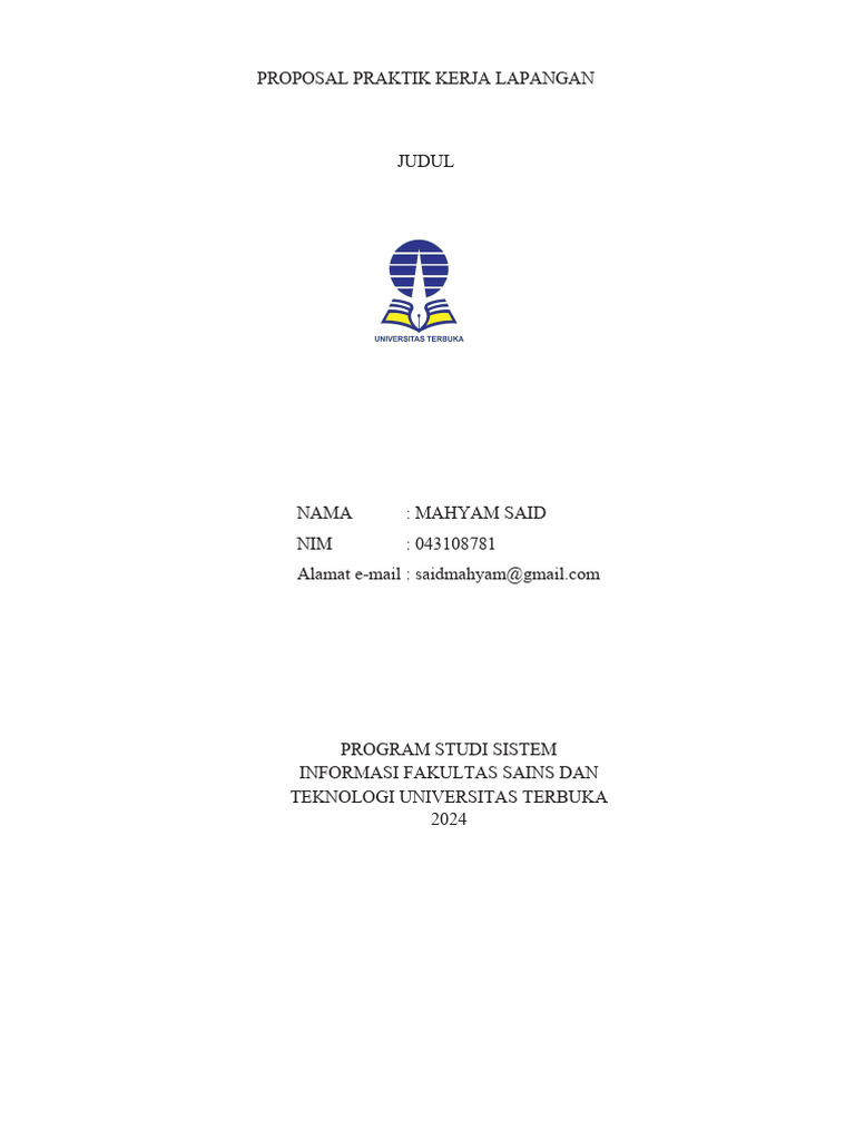 Msim4314 - Panduan Praktek Kerja Lapangan 2023 Genap | PDF